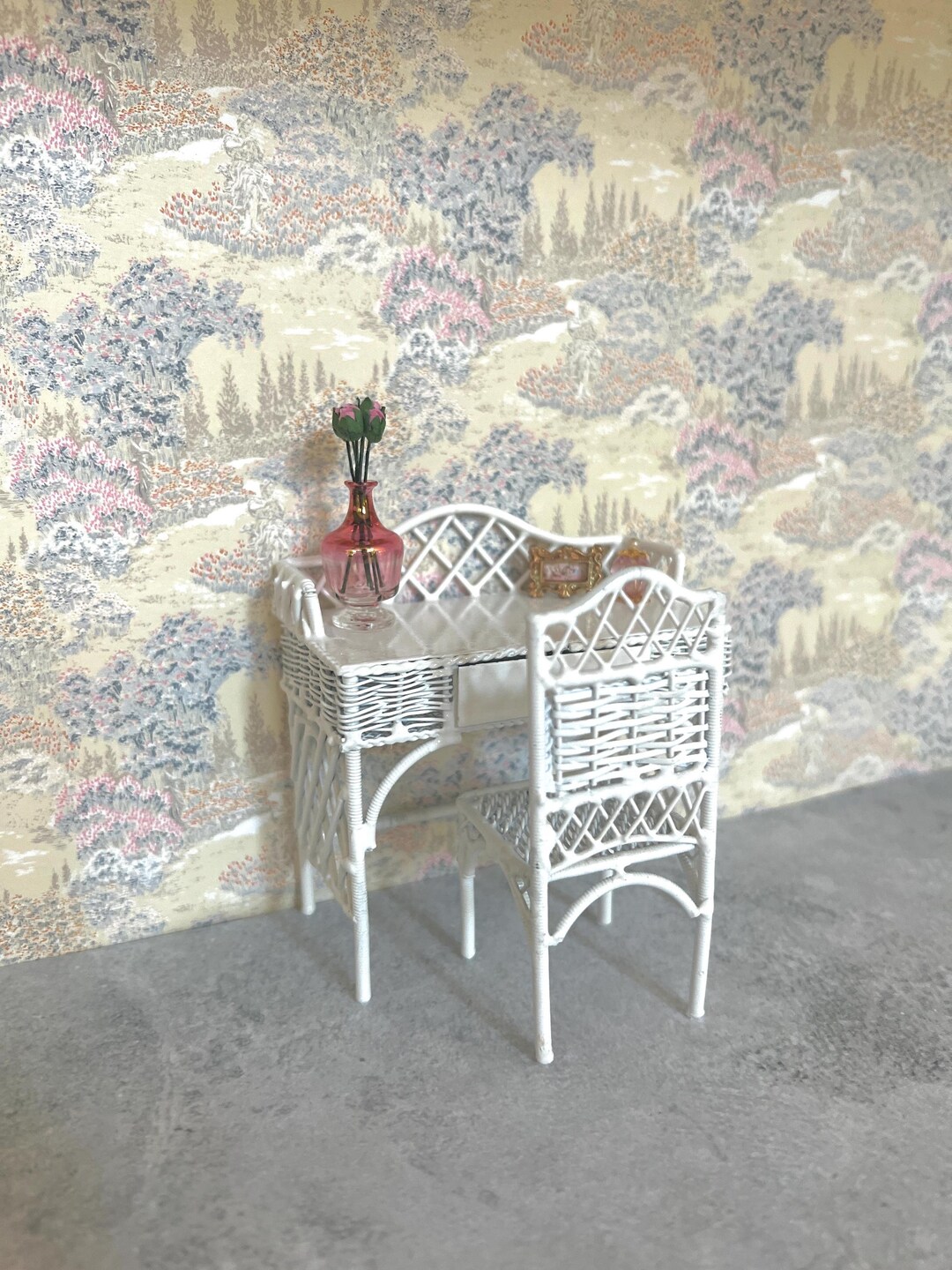 Vintage Alice Lacy Miniature Dollhouse Desk and Chair (1:12 Scale) - Etsy