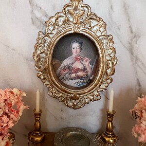 Miniature Portrait/replica of Madame De Pompadour, Dollhouse Paining in ...