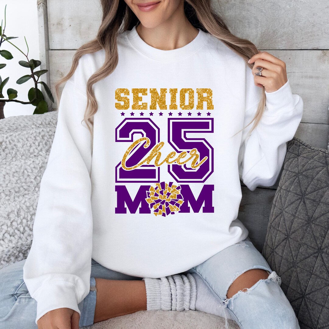 2025 Senior Cheer Mom Sweatshirt | Cheerleading Mom Sweater | Purple ...