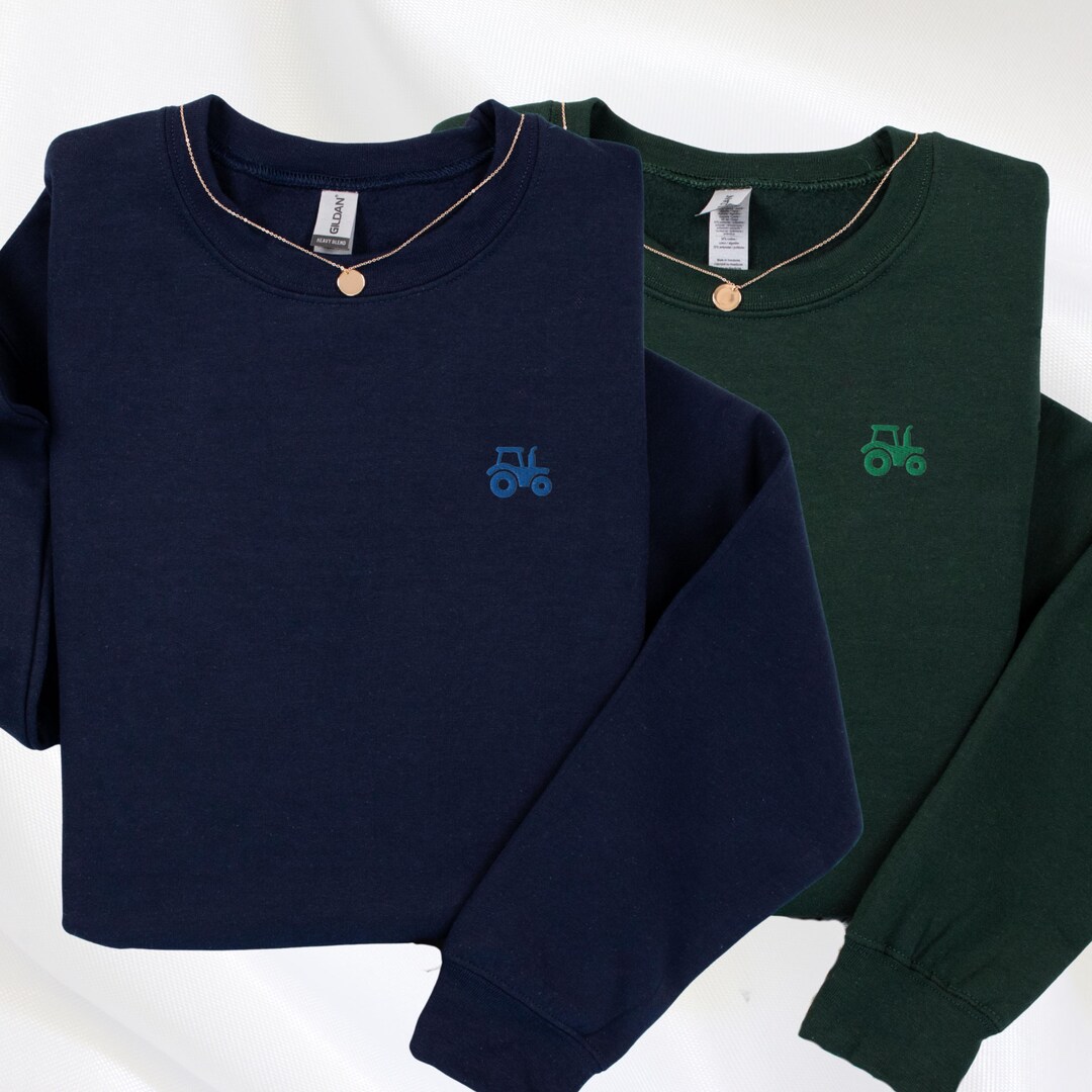 Embroidered Tractor Sweatshirt | Farming Sweatshirt | Farm Life Sweater ...