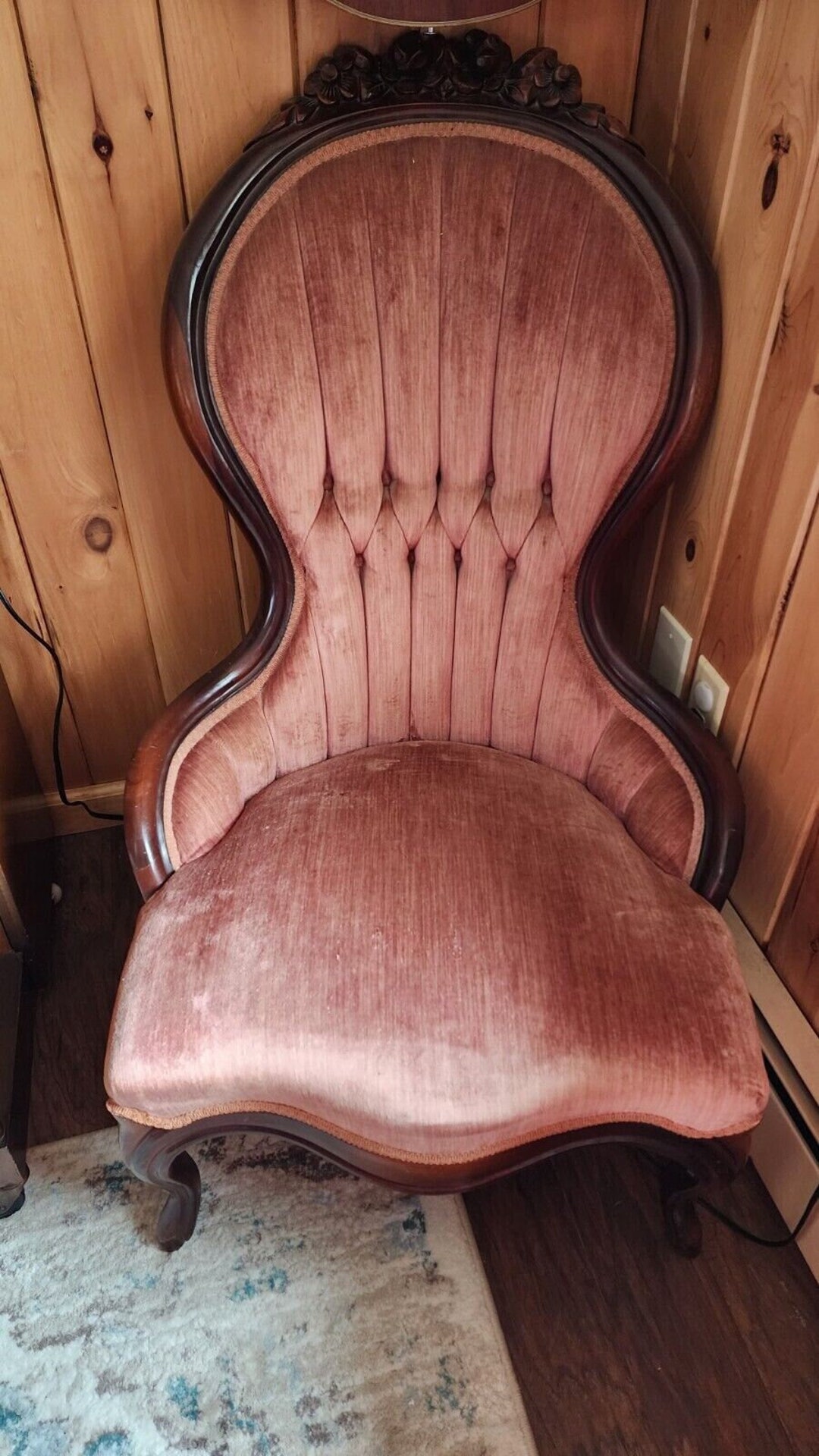 Victorian Pink Velvet Kimball Chair - Etsy