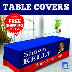Table Covers - 4' / 6' / 8' Dye Sublimation, Scratch Resistant and ...