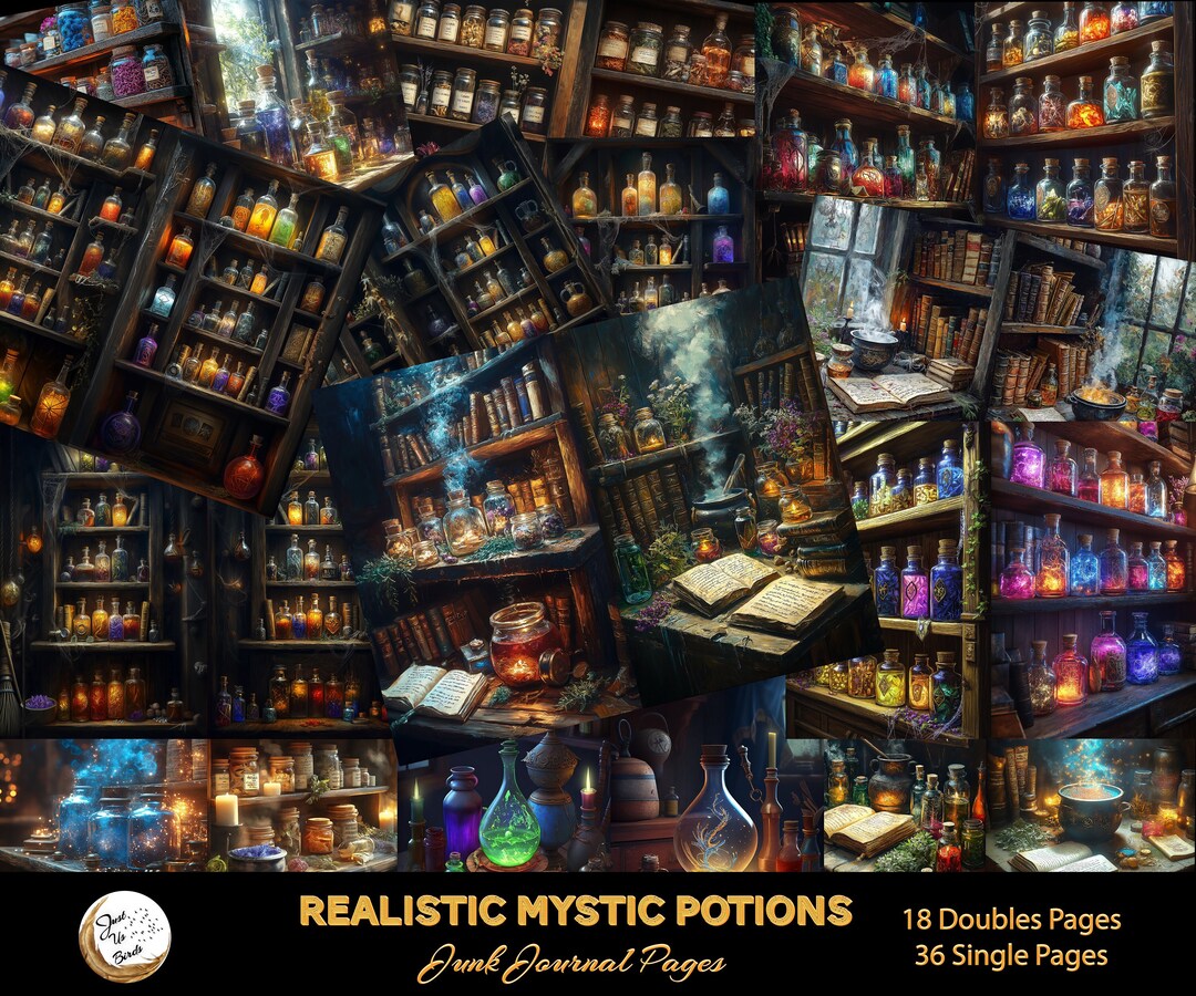 Mystical Potions Printable Journal Pages: Wicca Scrapbook Paper ...