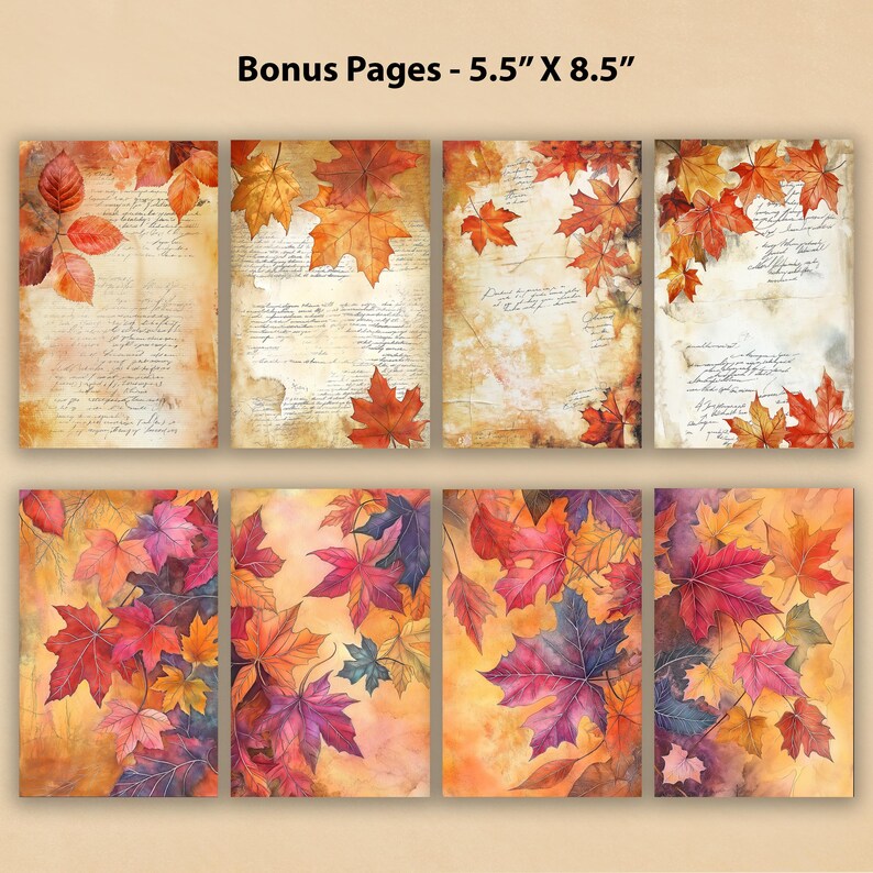 Tranquil Autumn Printable Journal Pages | Fall Scrapbook Paper ...