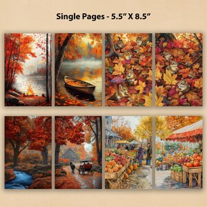Tranquil Autumn Printable Journal Pages | Fall Scrapbook Paper ...