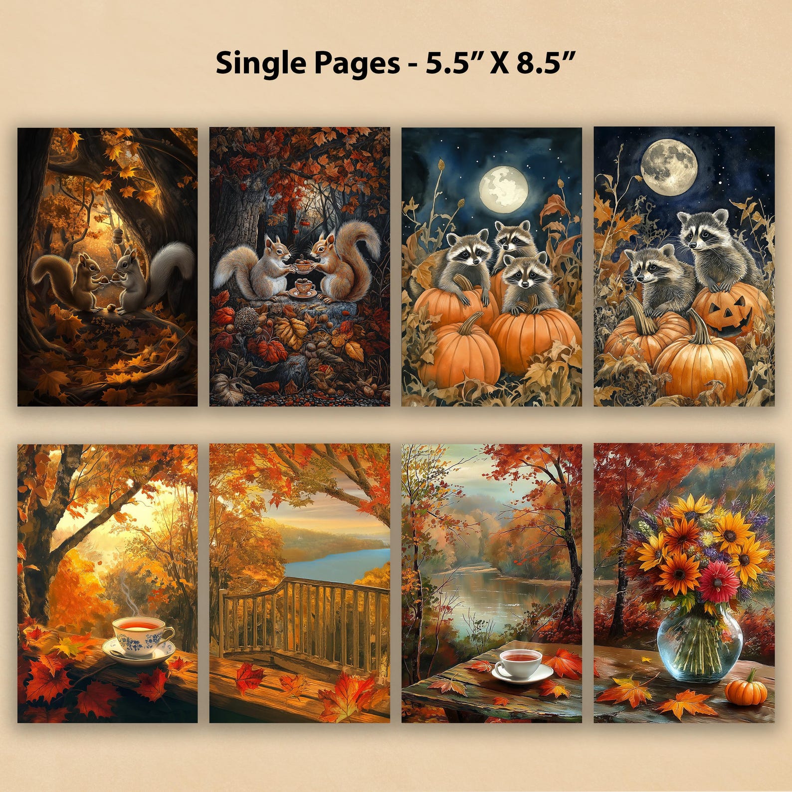 Autumn Journal Pages: Rustic Fall Scrapbook Paper (digital Download) - Etsy