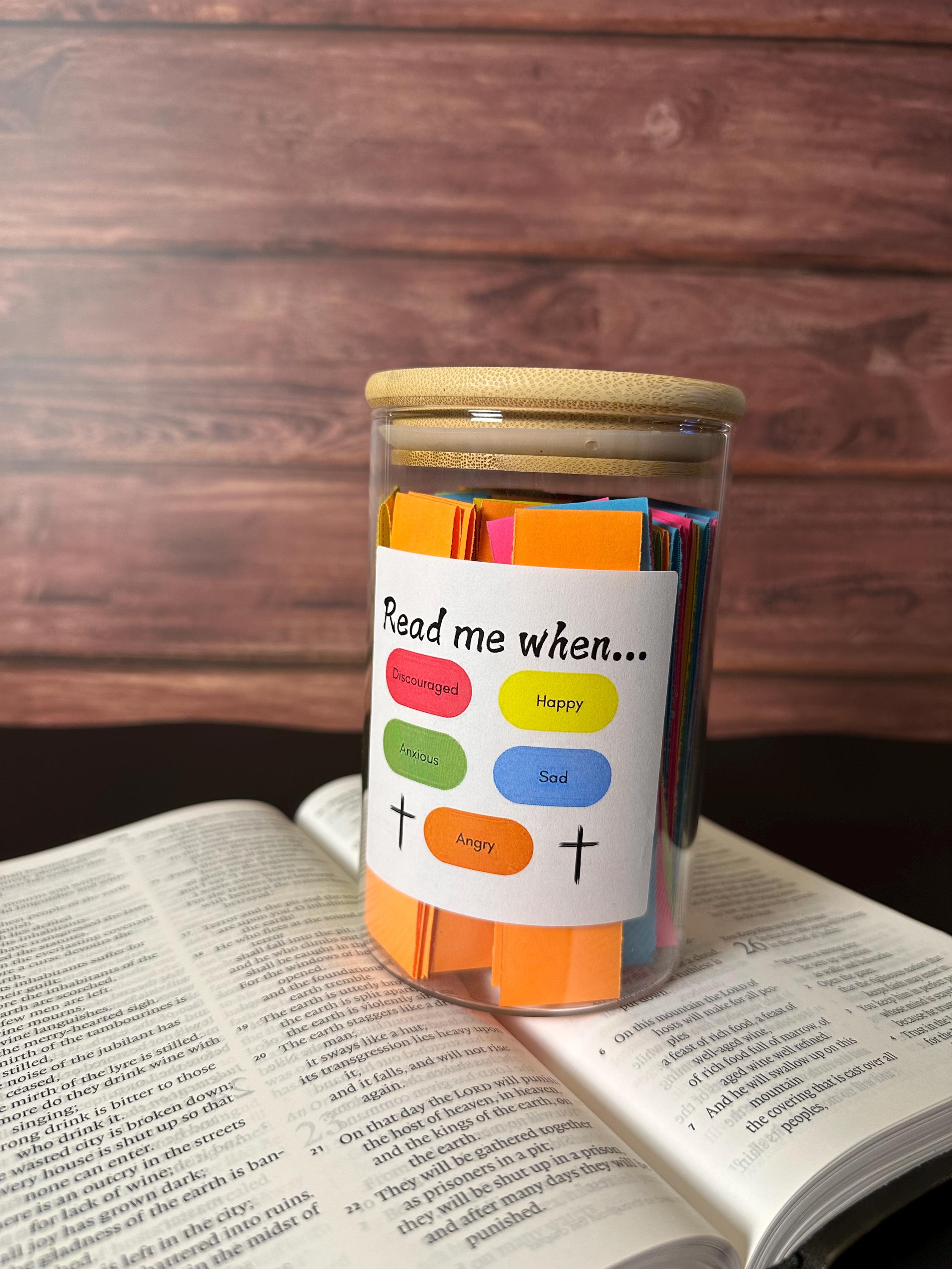 Motivational Christian Scripture Jar, Religious Biblical Encouraging ...