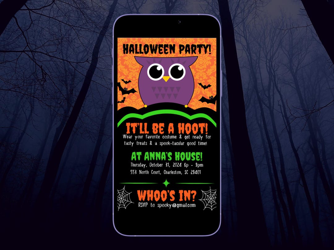 Digital Halloween Invitation-itll Be A Hoot - Etsy