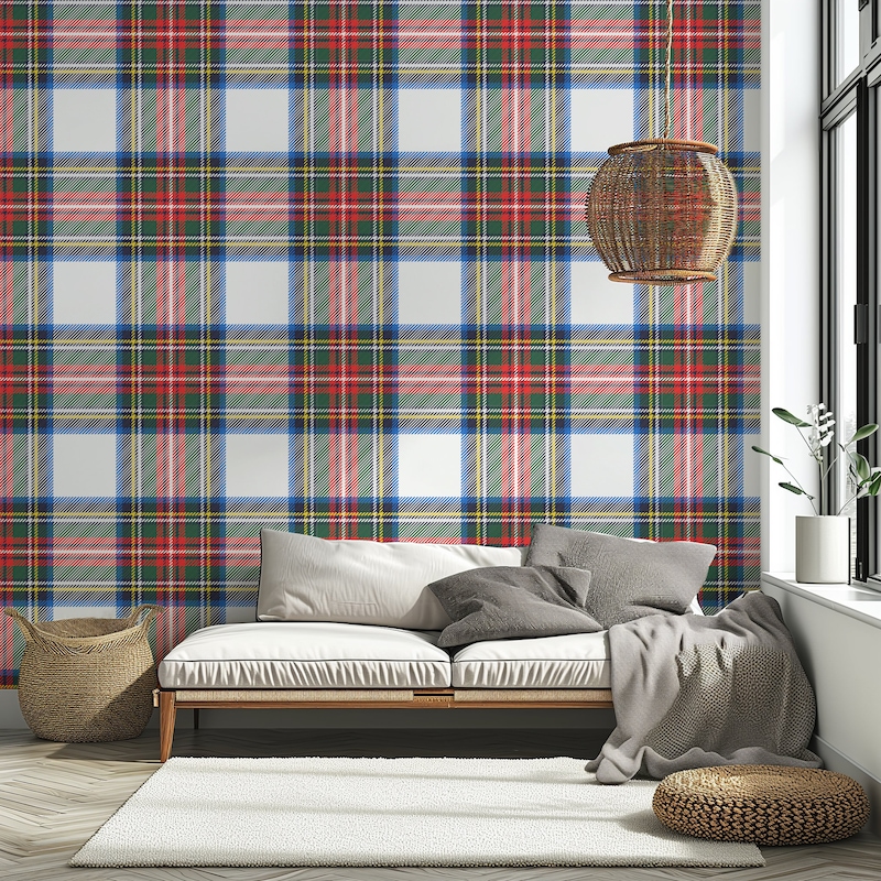 Stewart Plaid Wallpaper - Etsy