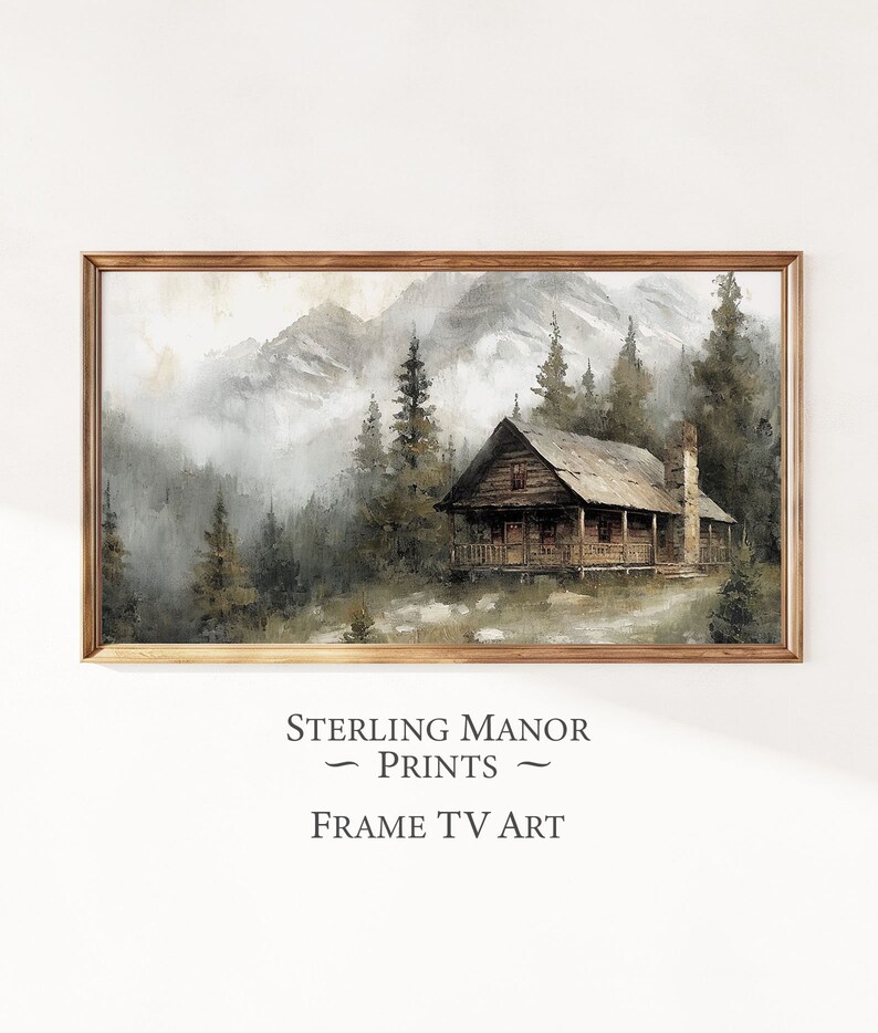 Mountain Cabin Retreat Samsung Frame TV Art Rustic Lodge Digital ...