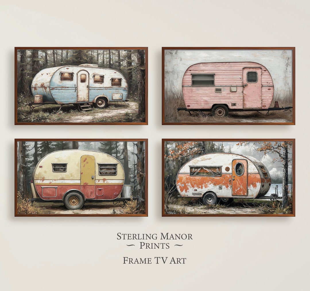 Vintage Campers Retro Caravan Samsung Frame TV Art Collection 1505 - Etsy