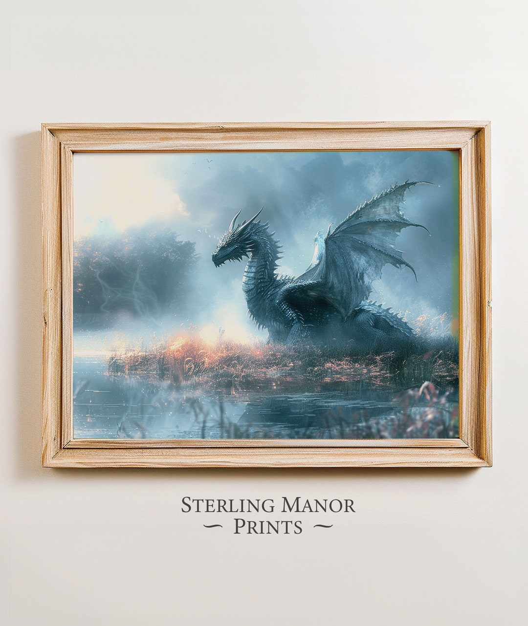 Dragon Guardian Mythical Protector Vintage Painting Fantasy Guardian ...