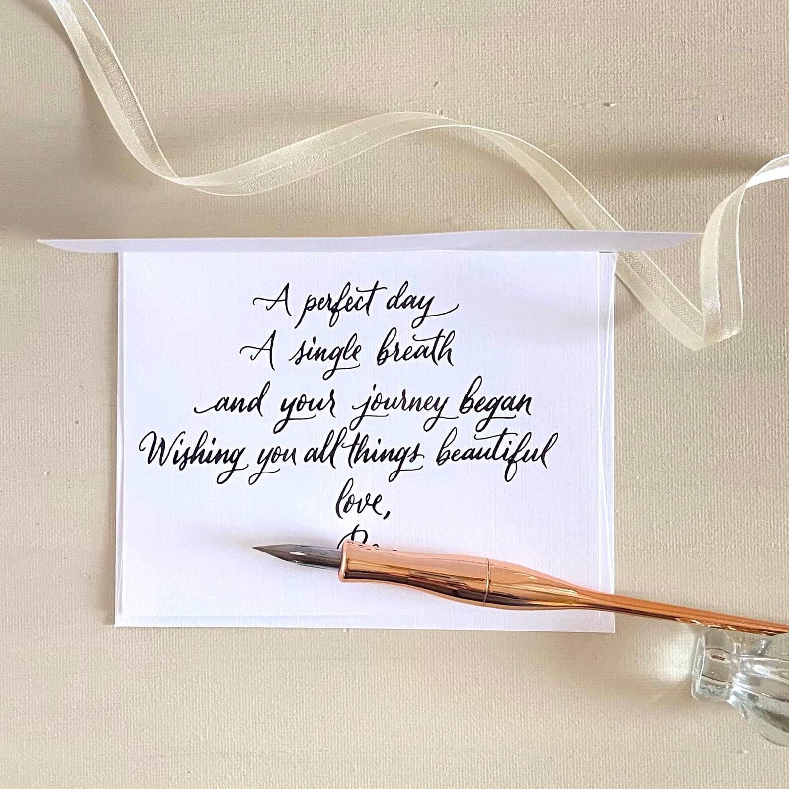 Personalized Birthday Card: Handmade Calligraphy & Watercolor, A2 Size ...