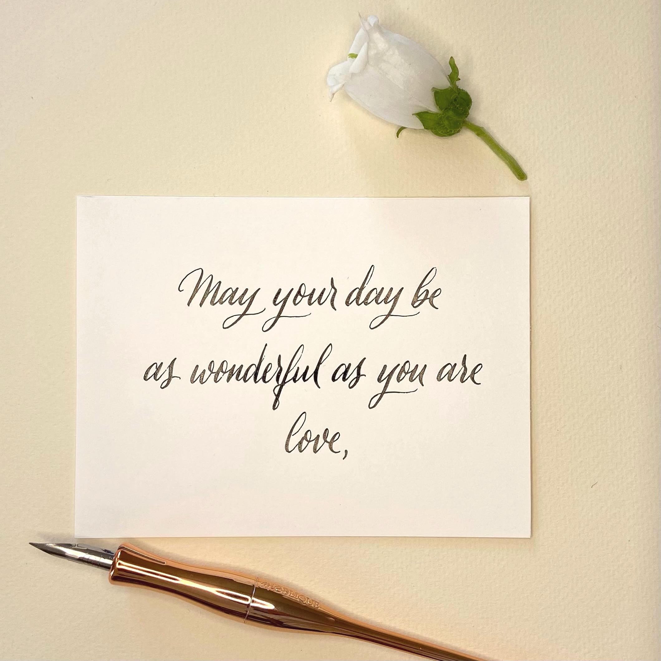 Personalized Birthday Card: Handmade Calligraphy & Watercolor, A2 Size ...