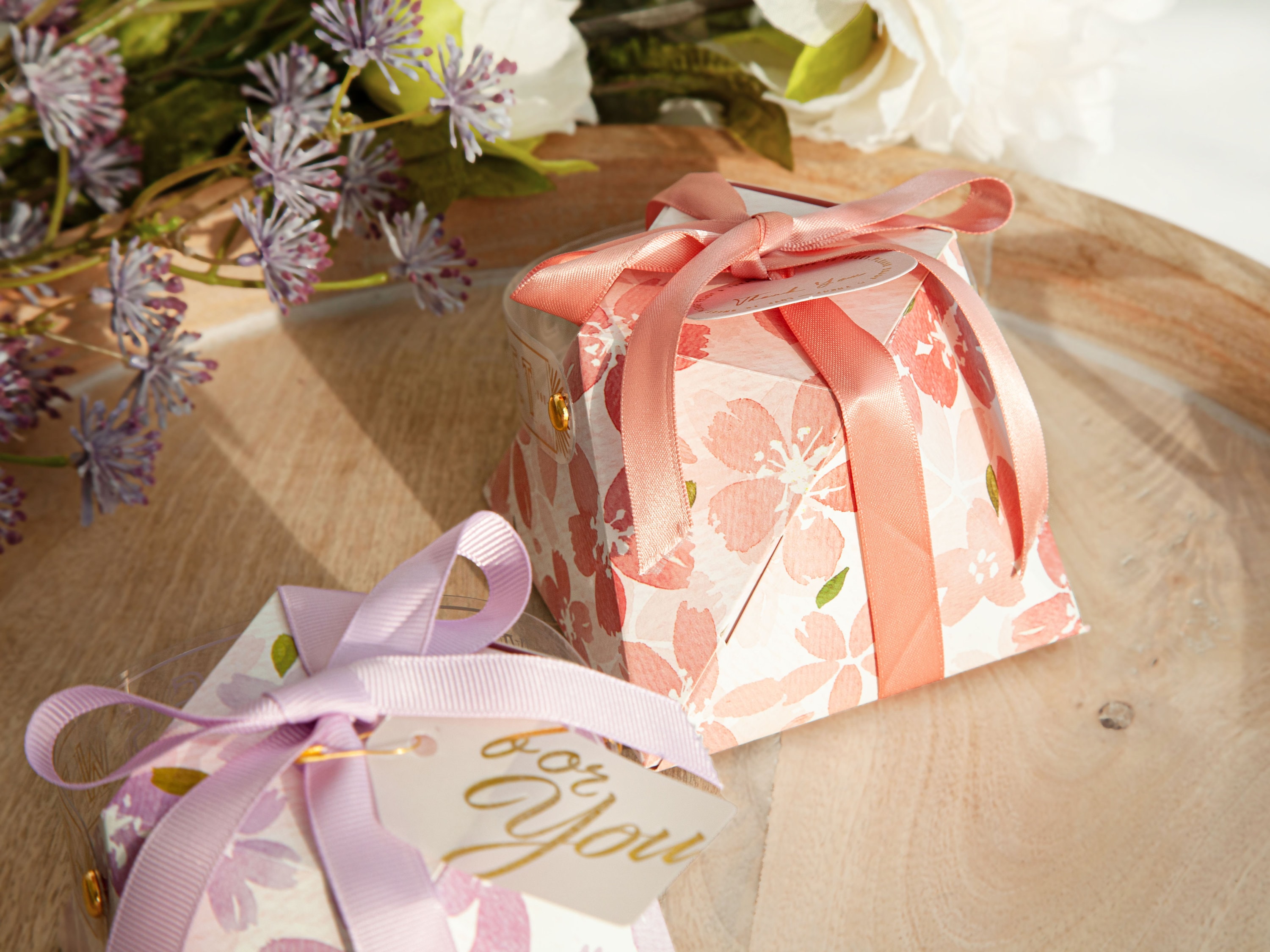 5 Pcs Sakura Diamond Favor Boxes, Floral Candy Boxes, Party Favor Boxes ...