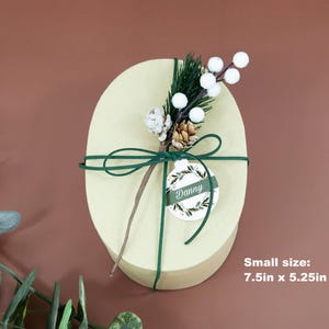 Personalized Christmas Gift Box, Oval Kraft Box, Personalized Holiday ...