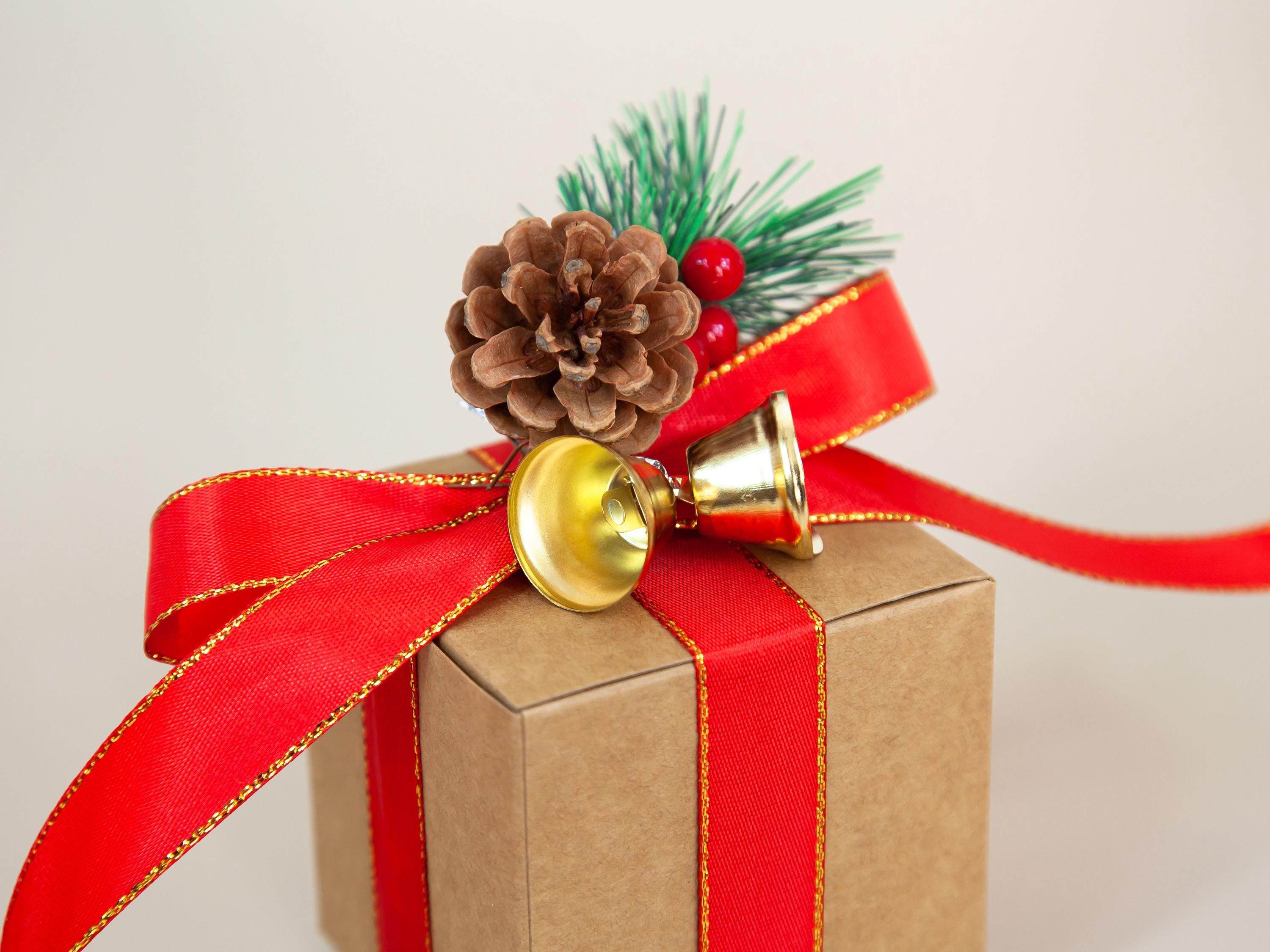 5 Pcs Christmas Kraft Gift Boxes With Decor and Ribbon, Personalized ...