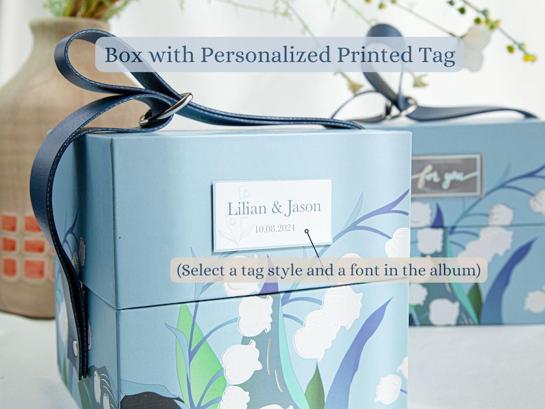 Blue Bluebell Flower Gift Box – Personalized Wedding & Party Favor Box ...