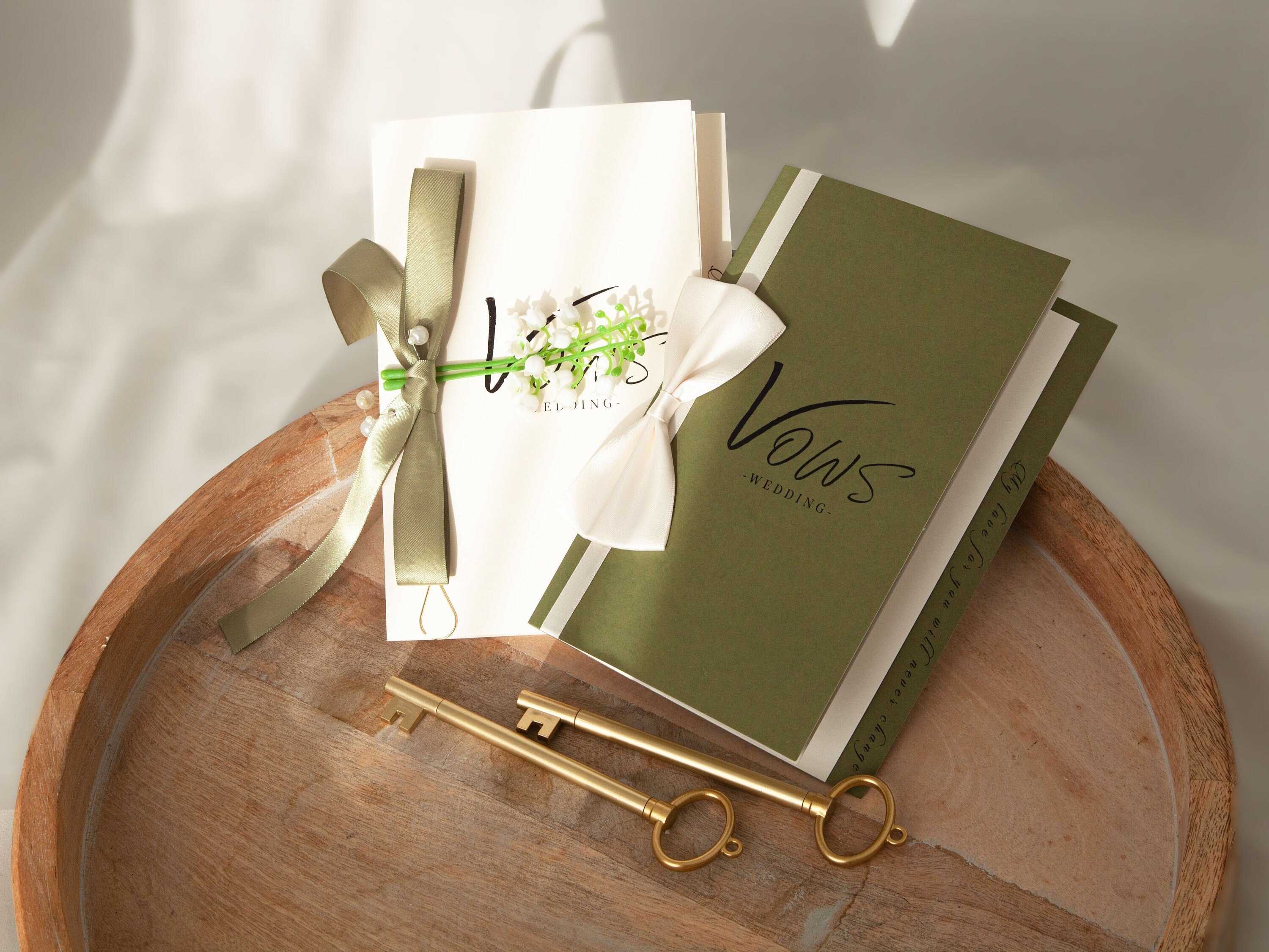 Woodland Wedding Vow Cards, Vow Cards Set of 2, Vow Booklets, Wedding ...
