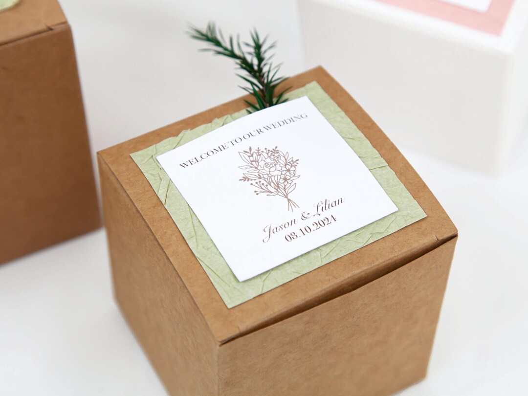 5 Pcs Personalized Wedding Favor Boxes, Custom Wedding Favor Boxes ...