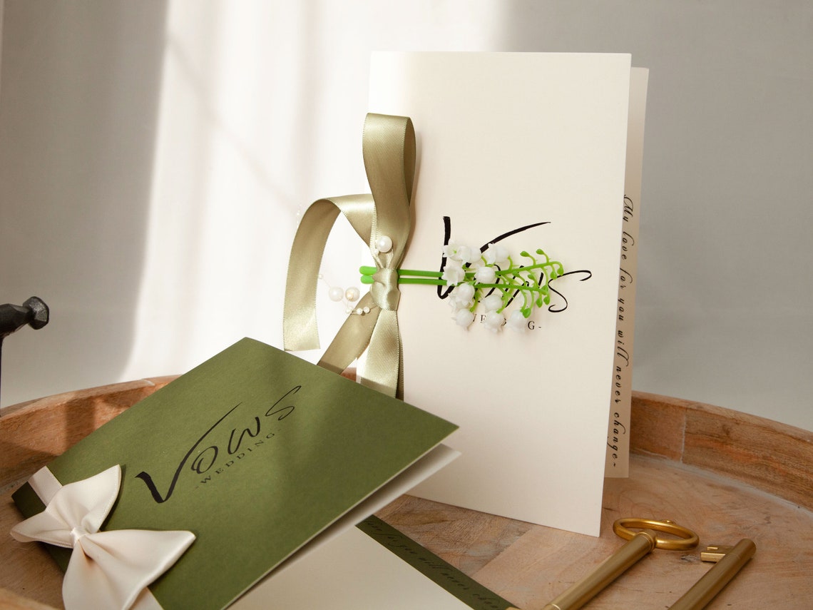 Woodland Wedding Vow Cards, Vow Cards Set of 2, Vow Booklets, Wedding ...