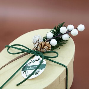 Personalized Christmas Gift Box, Oval Kraft Box, Personalized Holiday ...