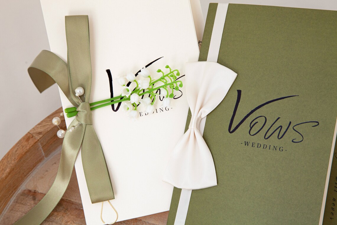 Woodland Wedding Vow Cards, Vow Cards Set of 2, Vow Booklets, Wedding ...