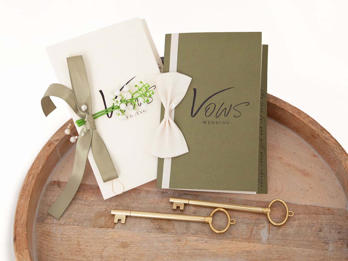 Woodland Wedding Vow Cards, Vow Cards Set of 2, Vow Booklets, Wedding ...