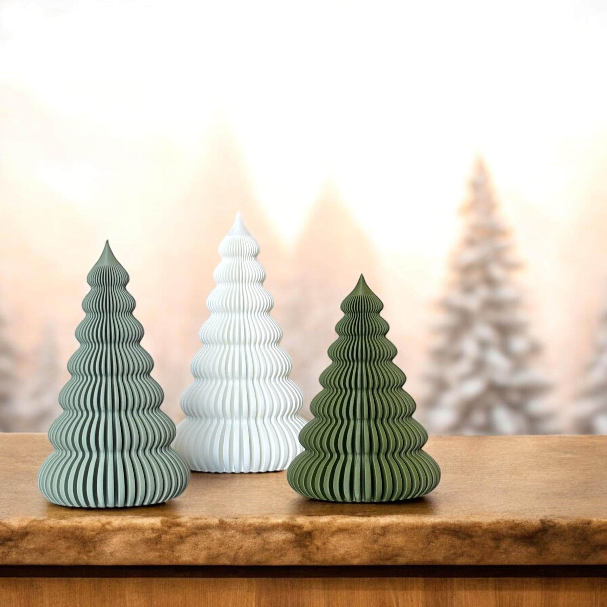 Christmas Tree Tabletop 3pc Tree Light Decor | Holiday Christmas Tree ...