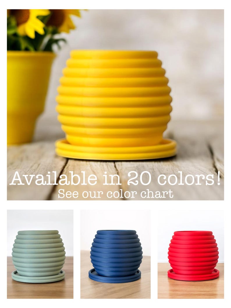 Beehive Flower Pot for House Plants | 20 Colors Available | Honey Bee ...
