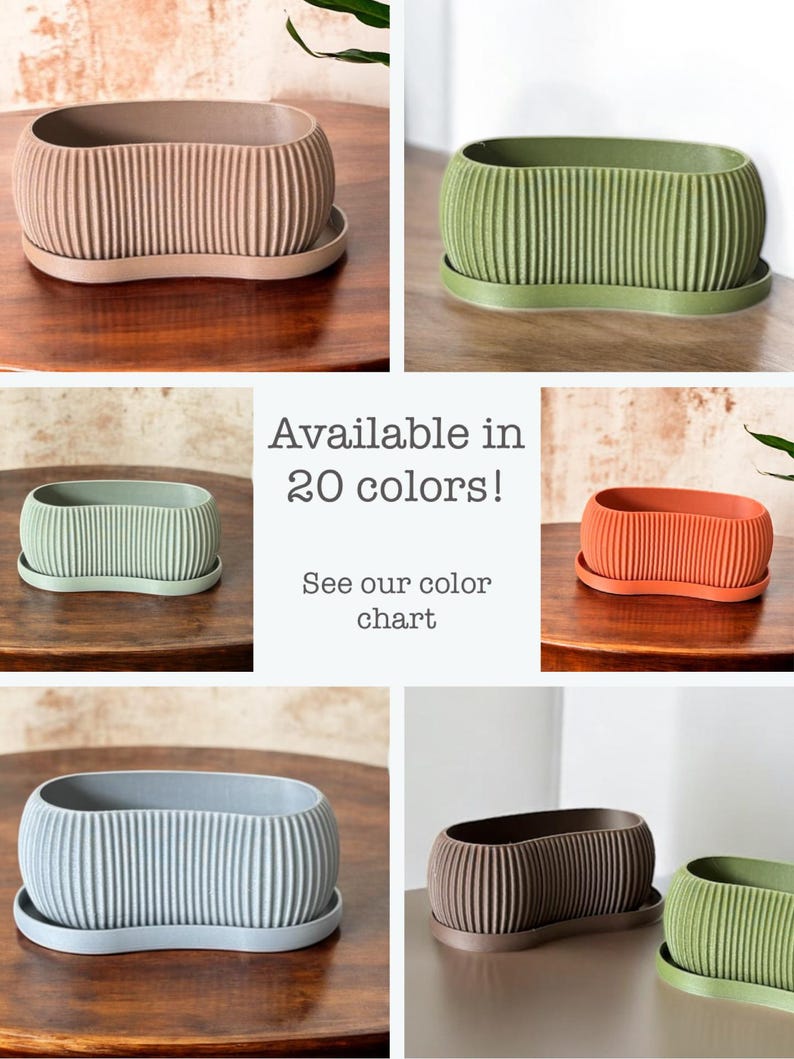 Succulent Planter With Drainage Tray | 20 Colors Available | Modern ...