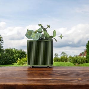 Modern Box Planter With Textured Design | Minimalist Planter for Your ...