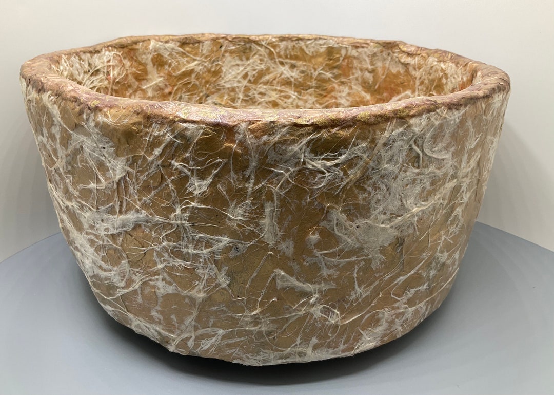 Paper Mache Bowl Made With Multiple Papers and String - Etsy