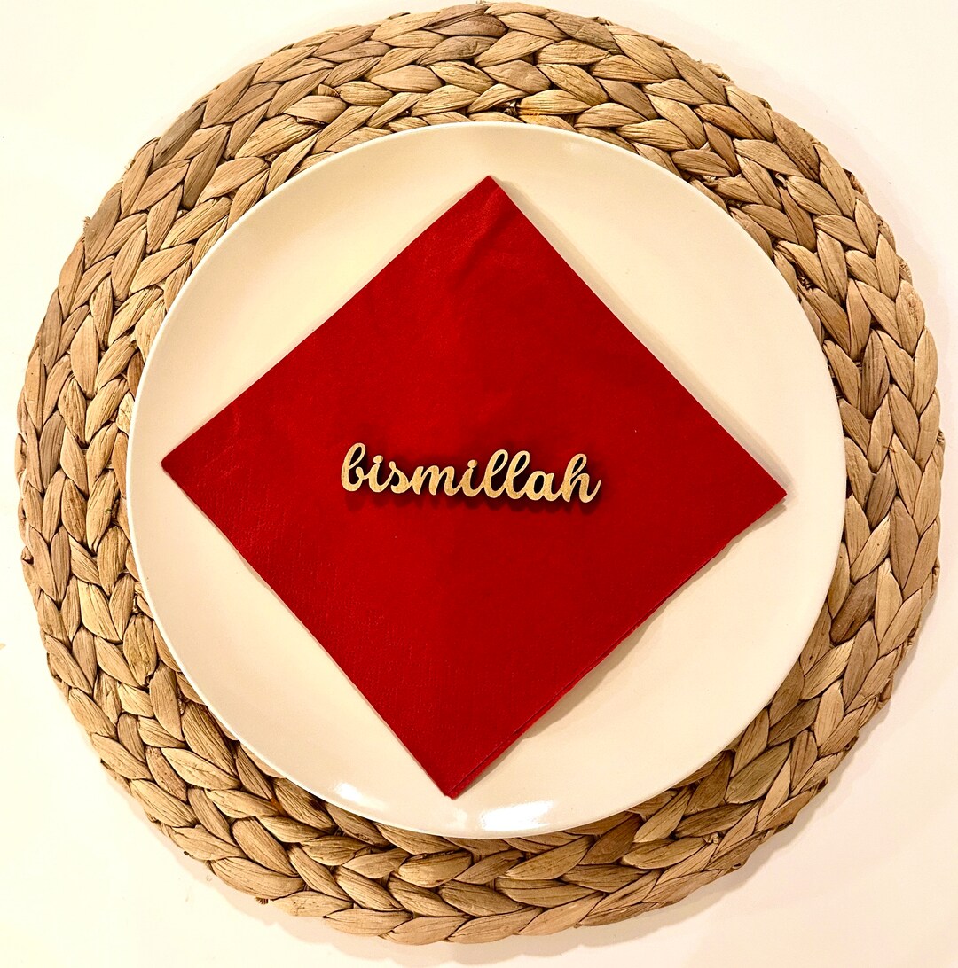 Ramadan Decoration Lettering Bismillah, Place Decoration, Napkin ...