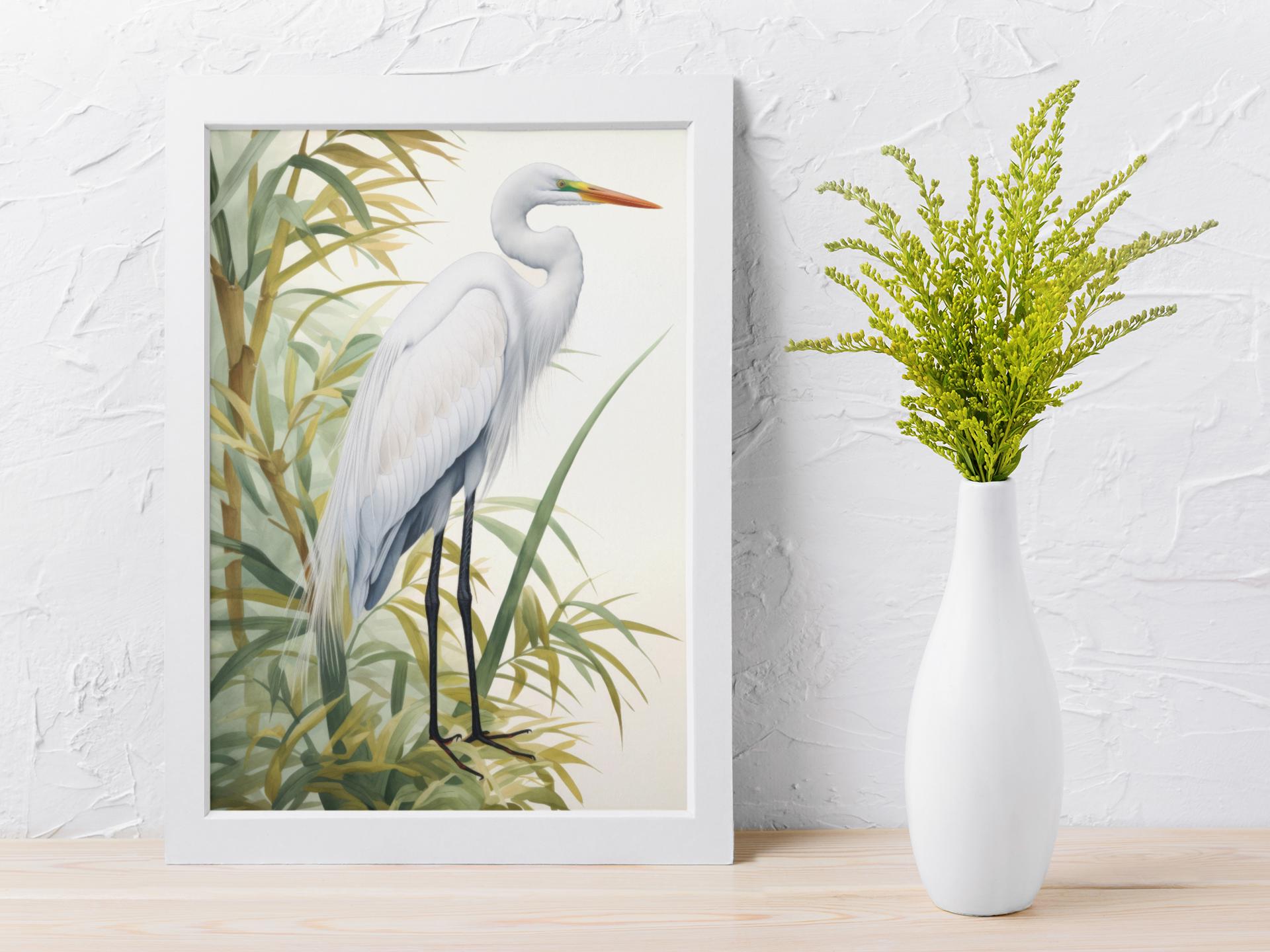 Great Egret 2 Digital Download Art, Great Egret, Great Egret Painting ...