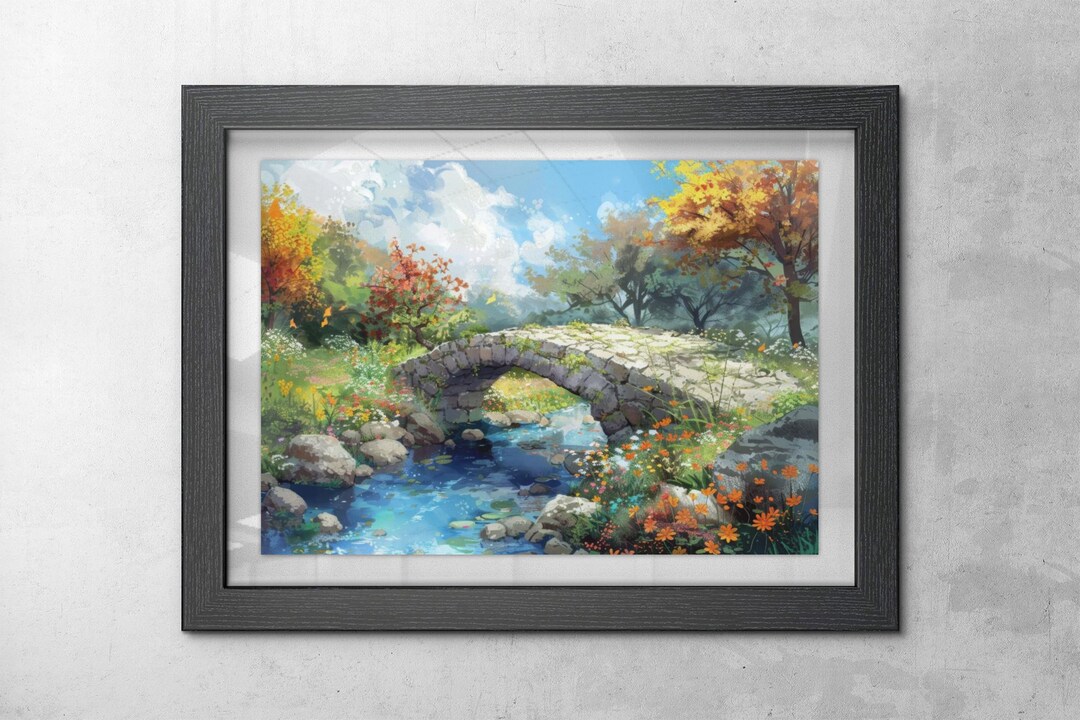 Old Stone Bridge Digital Download Art, Stone Bridge, Stone Arch Bridge ...