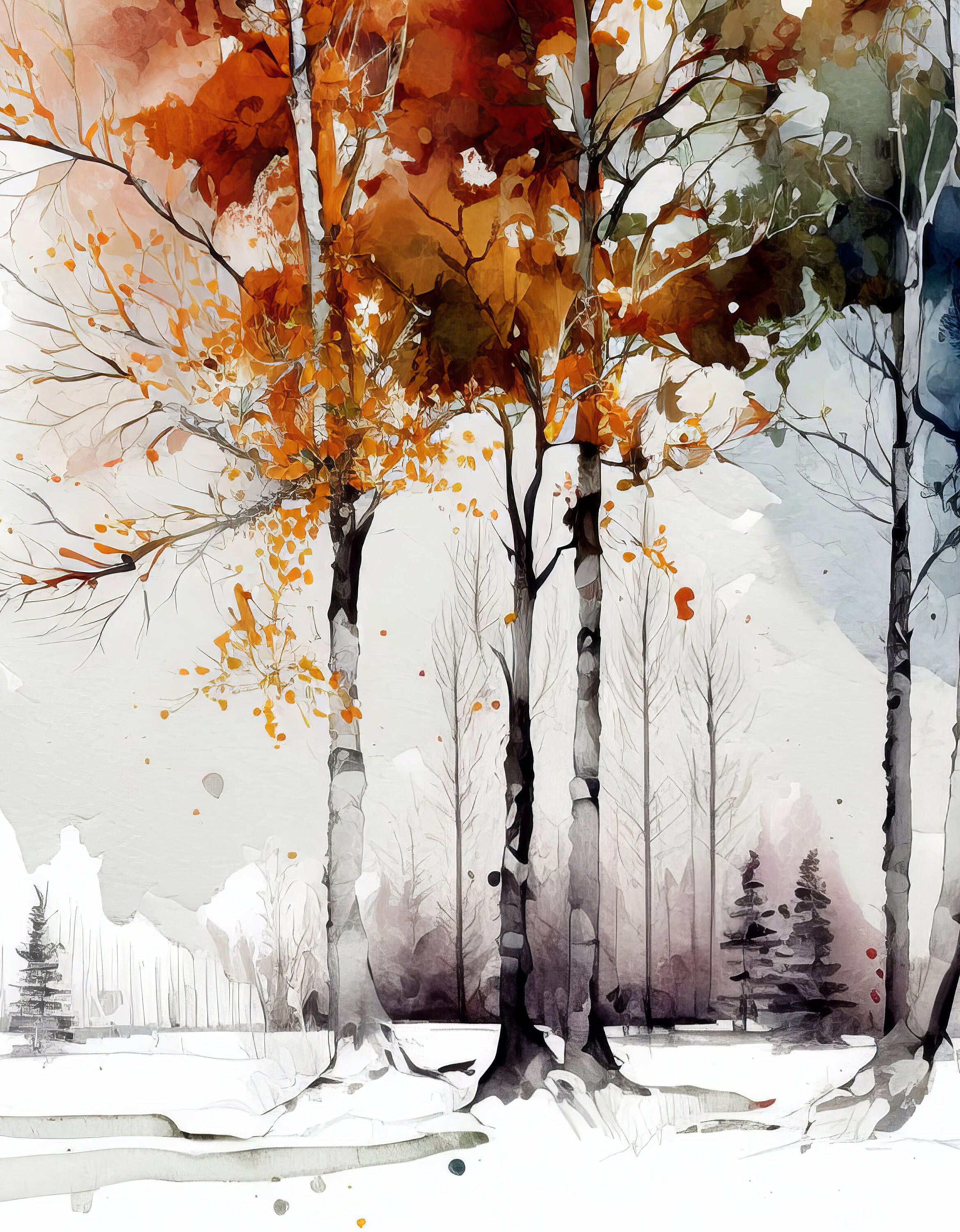 Winter Trees Digital Download Art, End of Autumn, Printable Art, Duluth ...