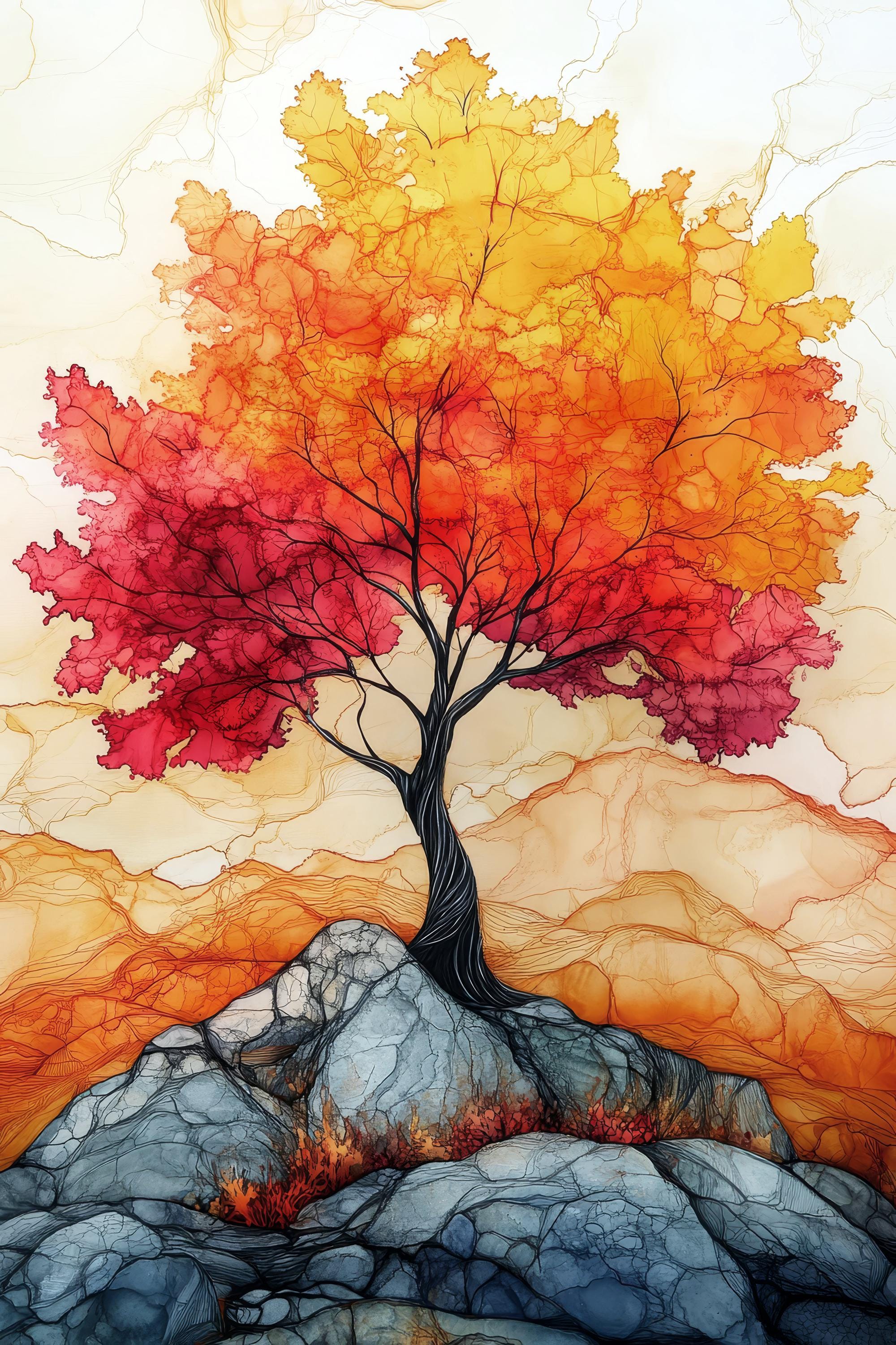 Sugar Maple Tree Digital Download Art, Maple Tree Art, Acer Maple Tree ...