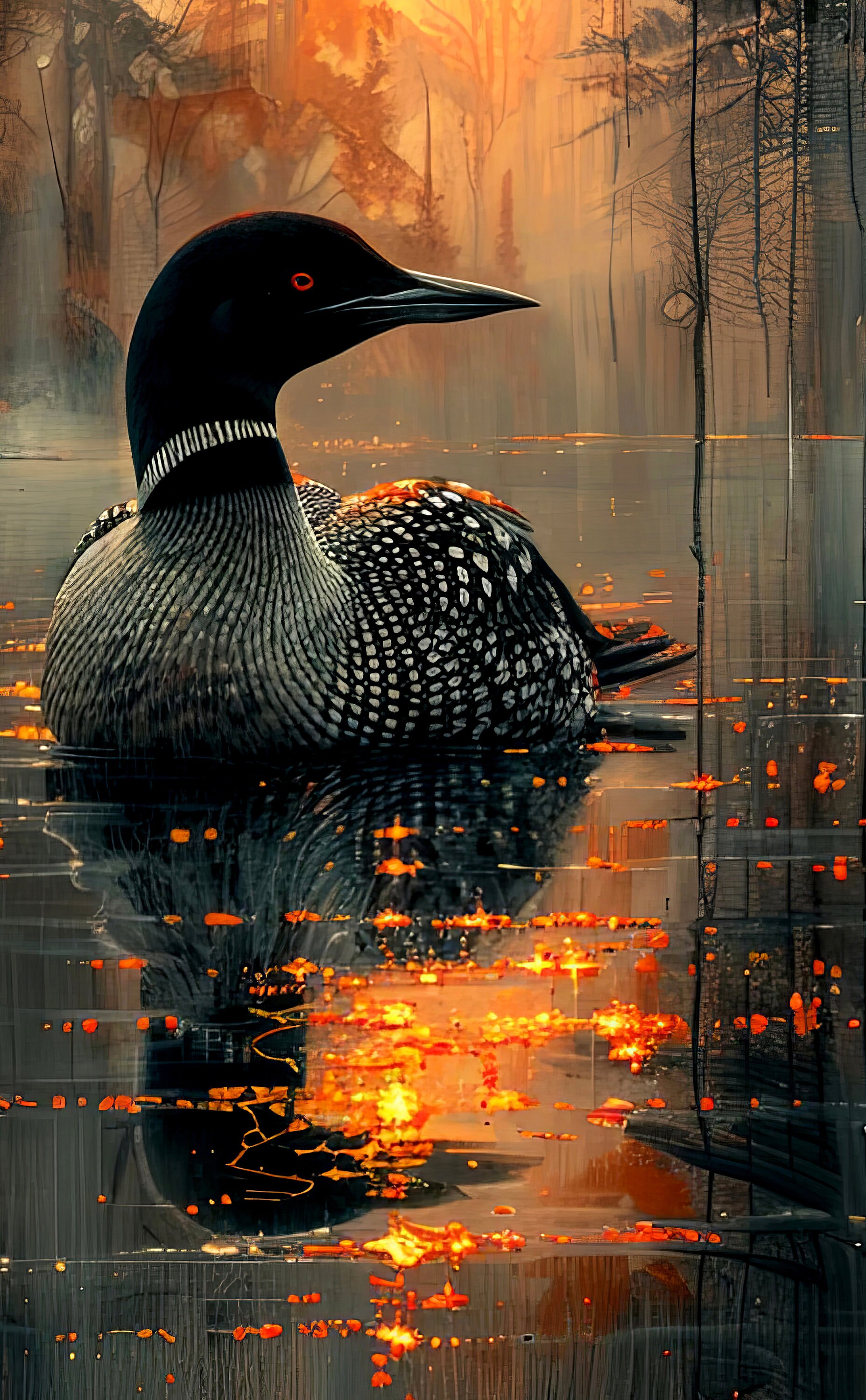 Minnesota Loon Digital Download Art, Home Décor, Loon Painting, Loon ...