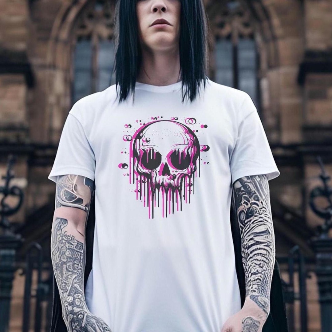 Gothic Skull T-shirt for Men Gothic Clothing Cartoon Skull Shirt Womens ...