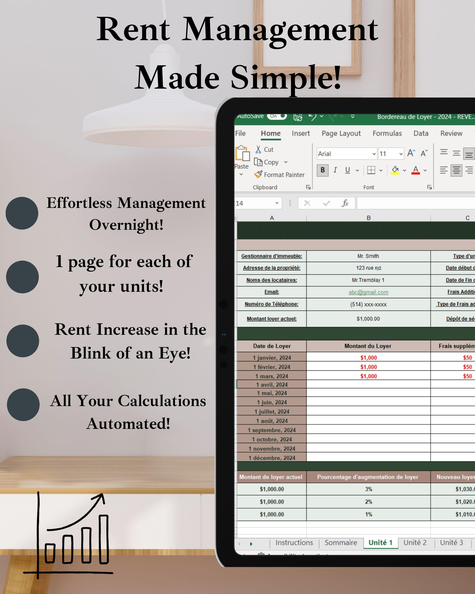 Landlord Excel Rent Tracker | Rental Income Tracker | Rental ...