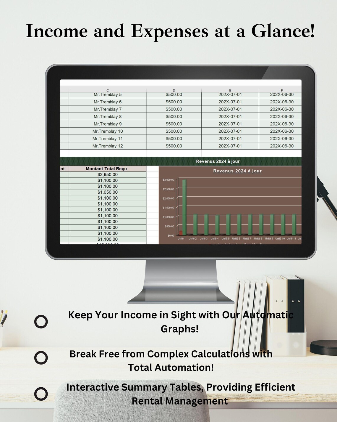 Landlord Excel Rent Tracker Rental Income Tracker Rental Spreadsheet 1 ...