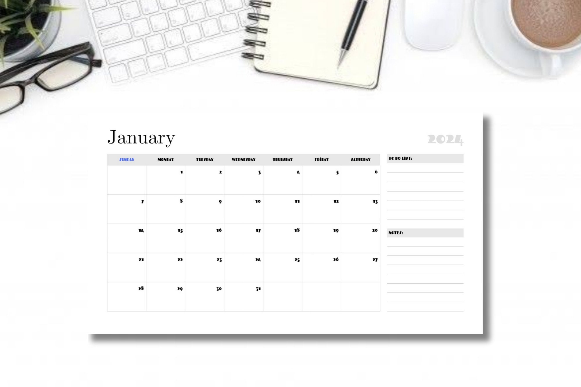 Digital 12 Month Calendar Planner - Etsy