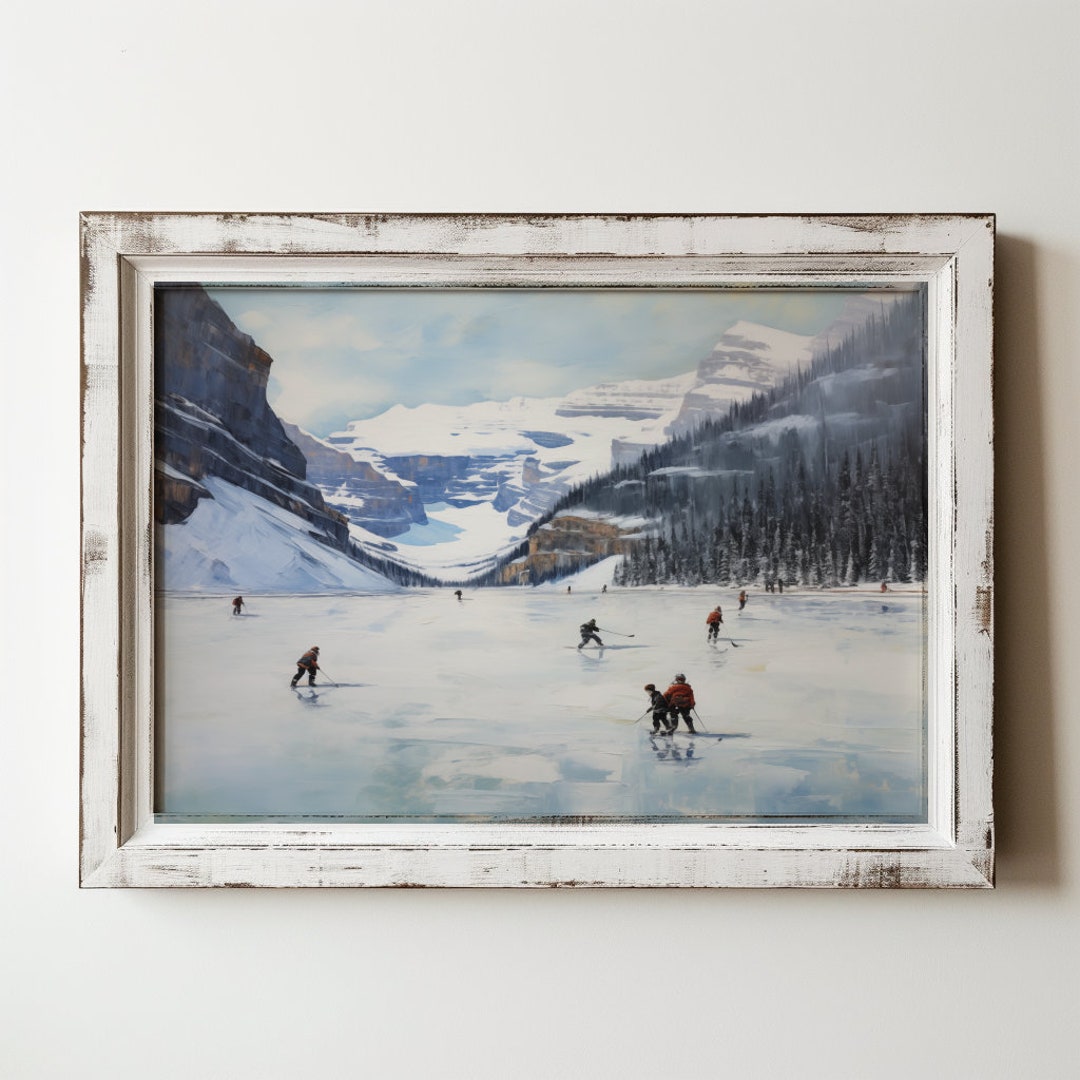 Ice Skating | Outdoor Rink | PRINTABLE | Mountainscape | Lake Louise ...