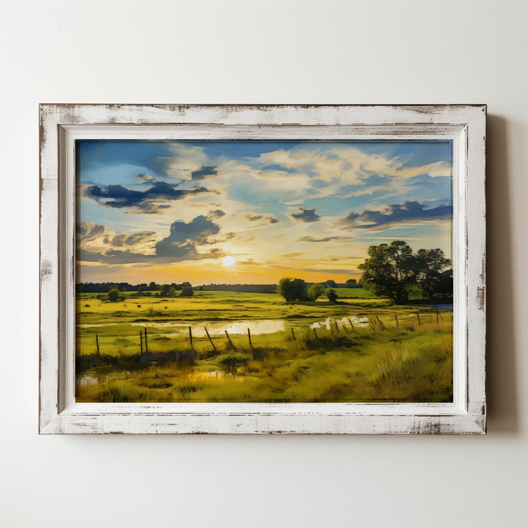 Farm at Dawn | Art Print | Farm Life | Sunrise | Gift for Her | Wall ...