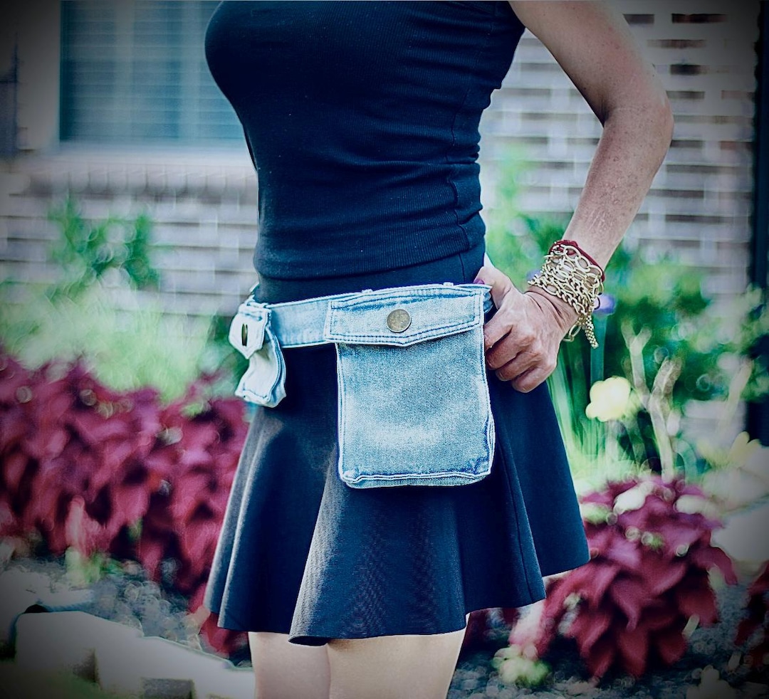 Denim Belt With 2 Pockets - Etsy