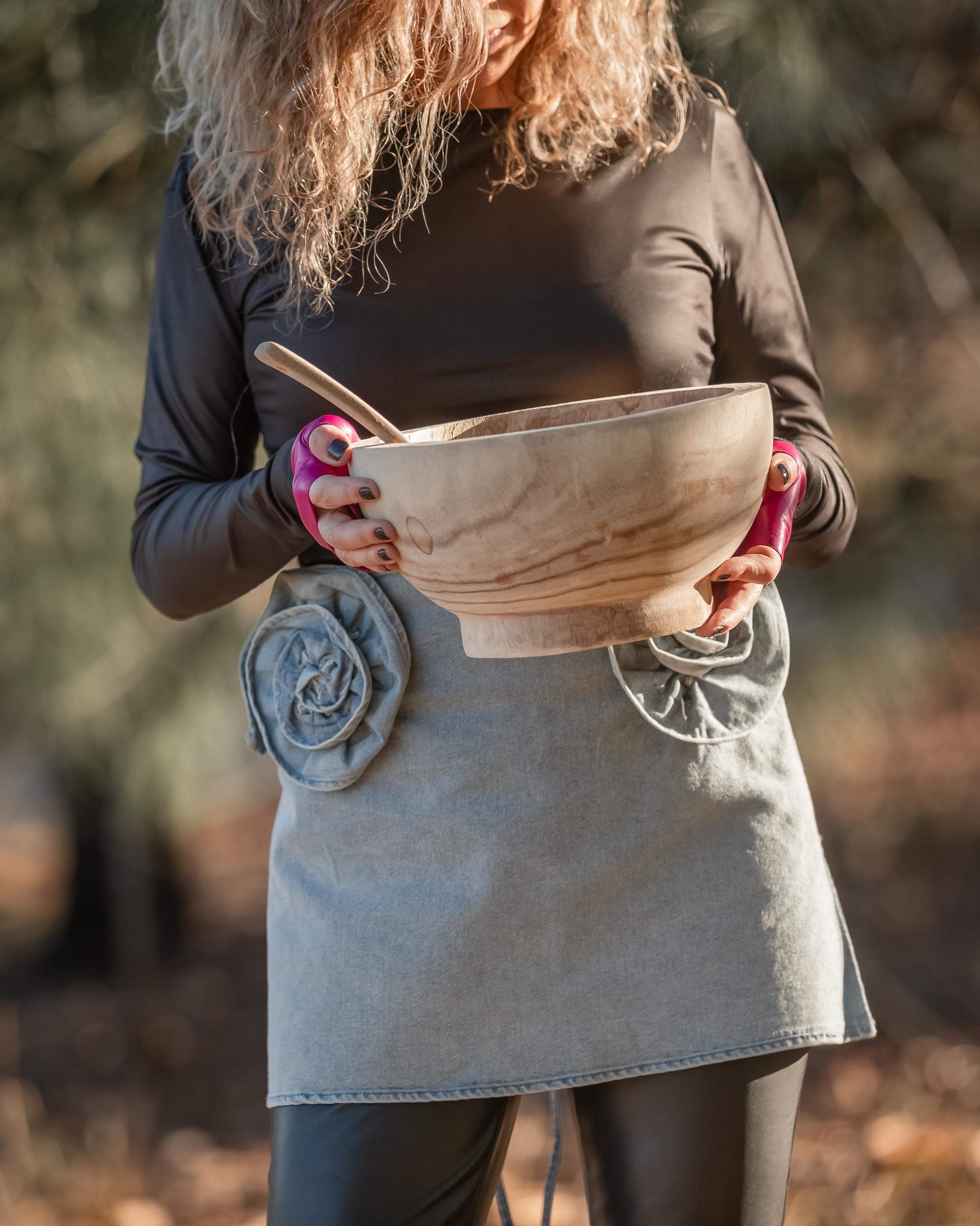Denim Cooking Apron With Flowers - Etsy