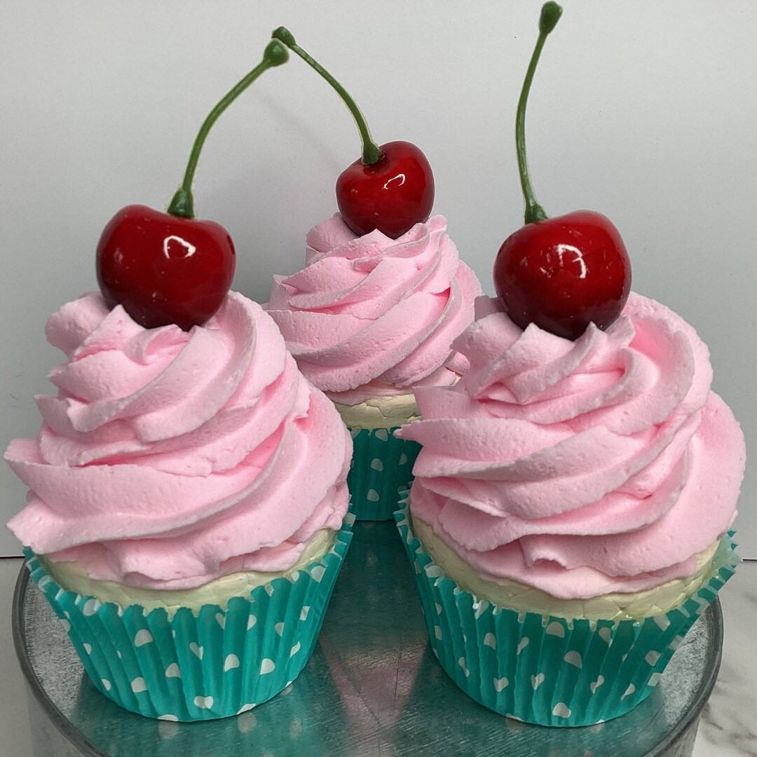 Fake Pink Cherry Cupcake: Retro Kitchen Decor - Etsy