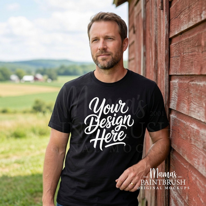 Men's Tshirt Mockup - (comfort Colors 1717 - Black Color) - Country ...