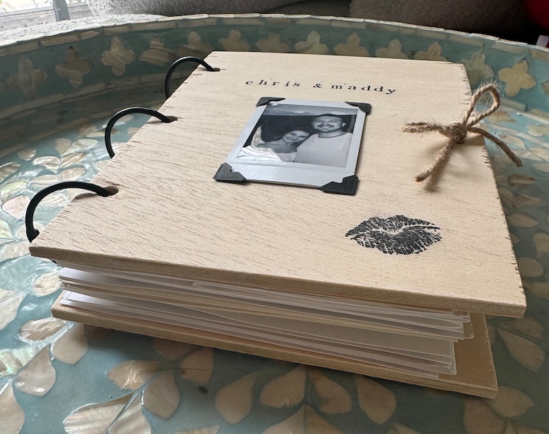 Custom Wooden Cover Scrapbook: Interactive Pages, Anniversary Keepsake ...